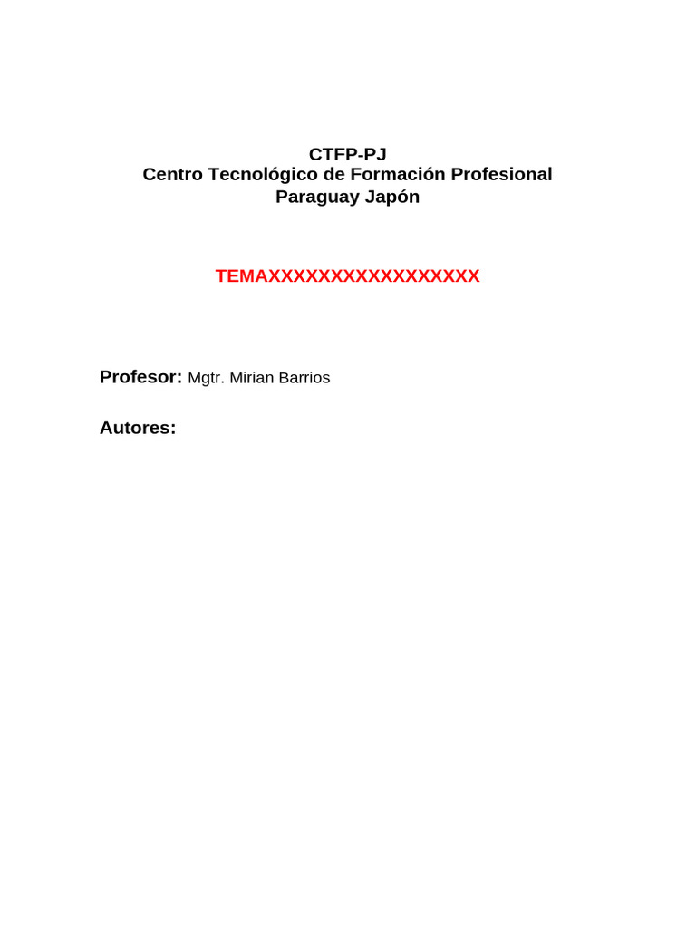 Proyecto Borrador Anteproyecto - Modelo | PDF