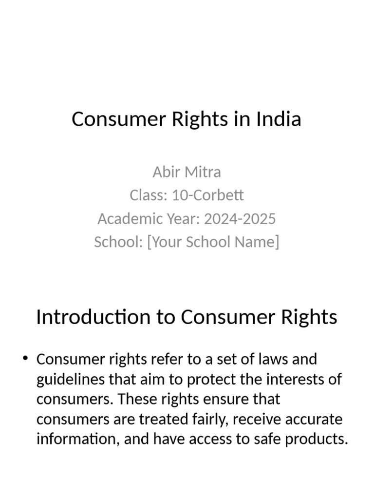 Consumer Rights in India | PDF