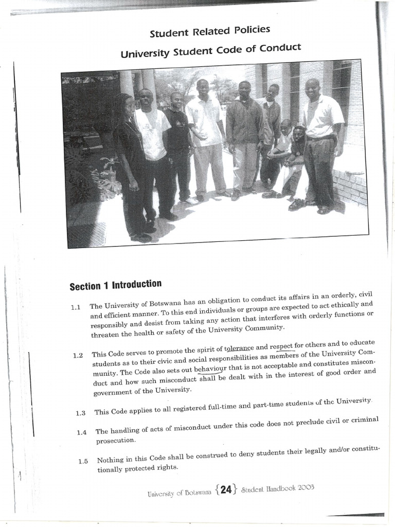 University Student Code of Conduct Ub | PDF