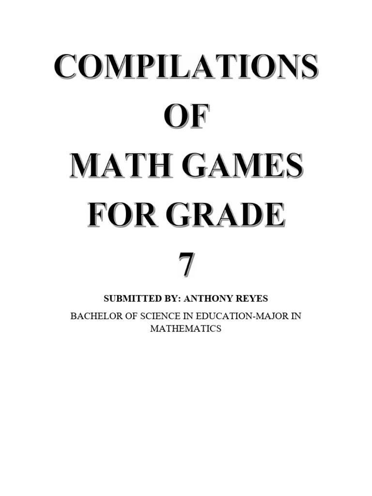 Math Games-Anthony Reyes | PDF