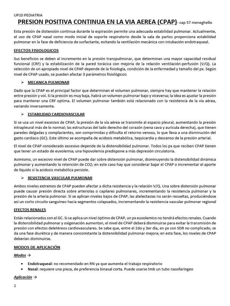 PRESION POSITIVA CONTINUA EN LA VIA AEREA (CPAP) (3) - Cap 57 ...