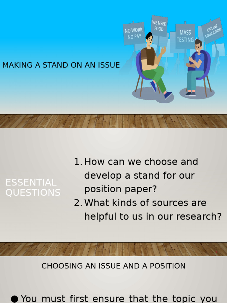Making A Stand On An Issue | PDF