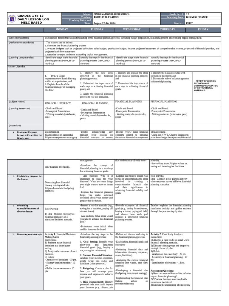 Business Finance Week 3 | PDF