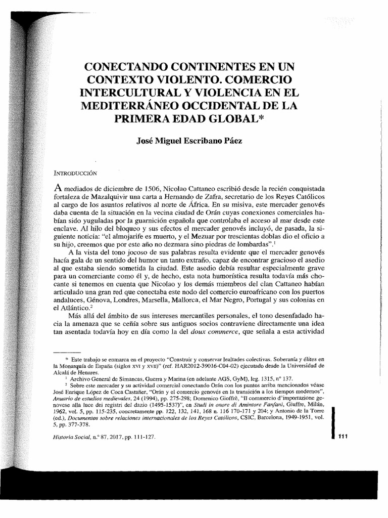 ESCRIBANO PAEZ Conectando Continentes en Un Contexto Violento | PDF