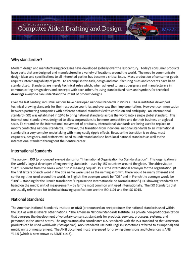 7.1 Drawing Standards, Dimensioning Terms, Displaying Units | PDF