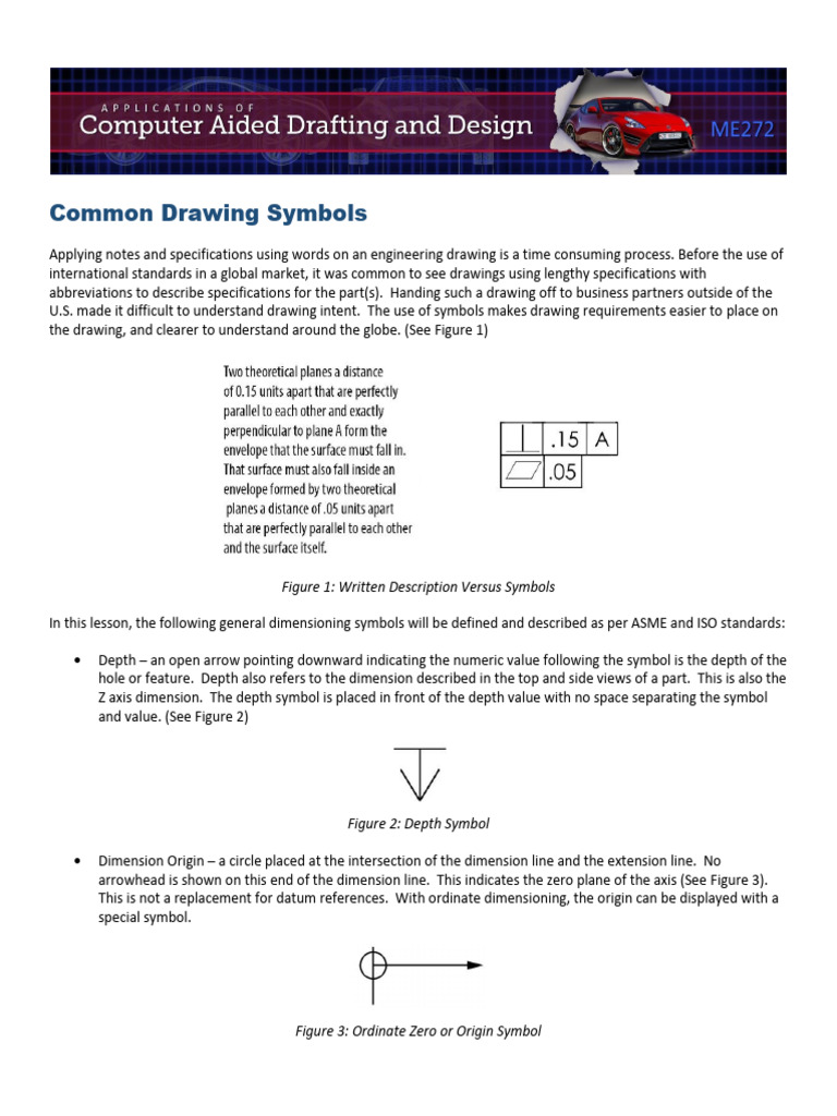 7.2 Drawing Symbols, Center Marks, Center Lines, Dim Formatting | PDF