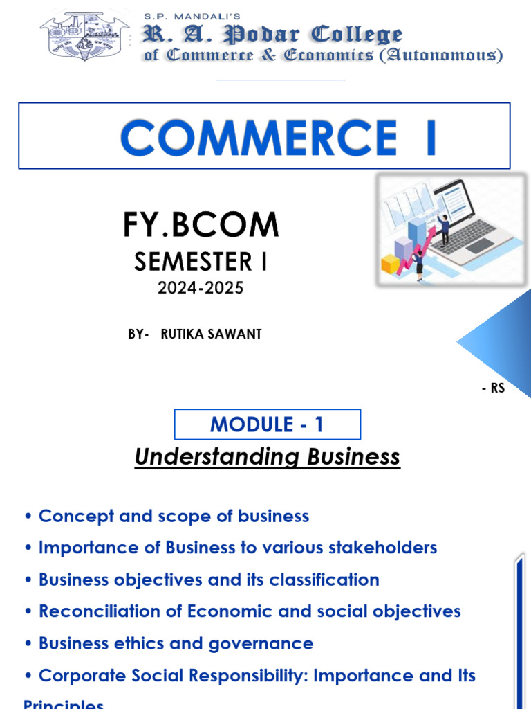 FYBCOM Commerce Module 1 @rutika | PDF