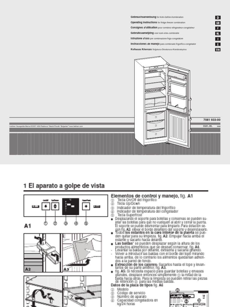 Manual Frigo Liebherr - FRI-013 - CU3503 - Es | PDF