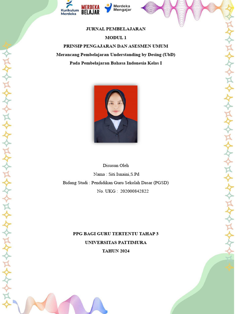 Contoh JURNAL PEMBELAJARAN SITI ISNAINI, S.PD Modul 1 Topik 1 (UbD) | PDF