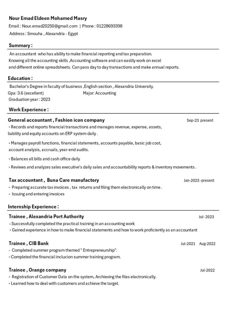 Nour Resume | PDF
