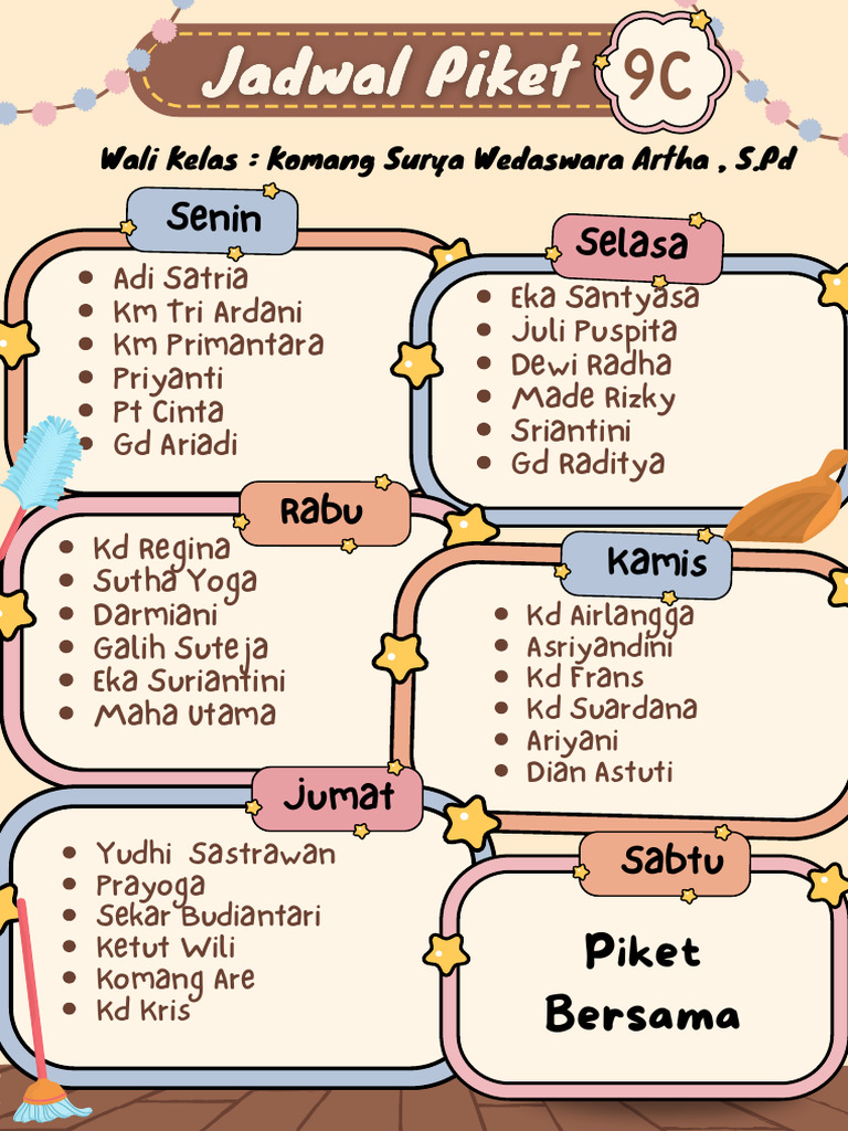 JADWAL PIKET 9C | PDF