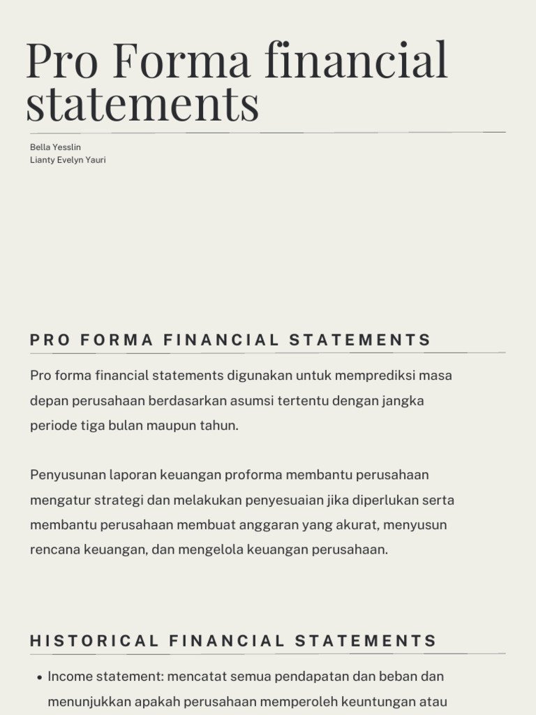 Pro Forma Financial Statements 20231106 074202 0000 | PDF