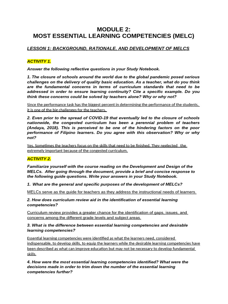 MODULE 2 Activities | PDF