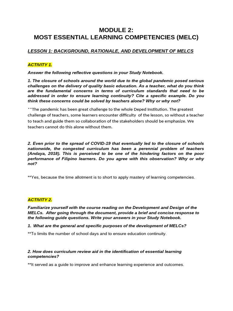 MODULE 2 Activities | PDF