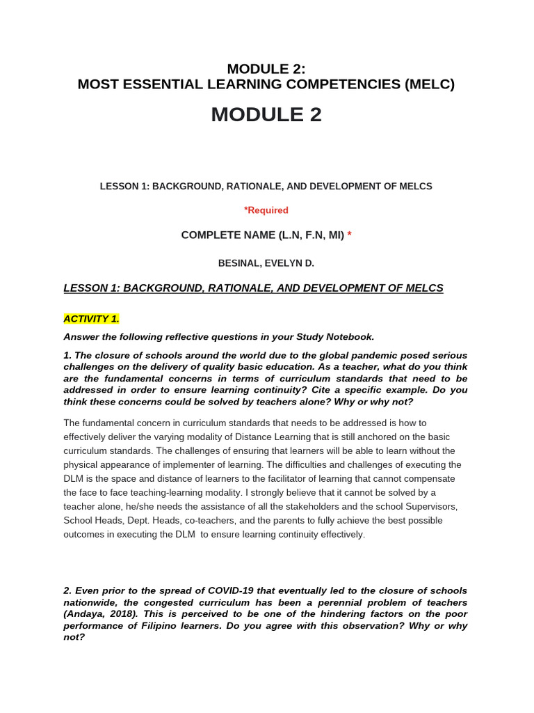 MODULE 2 Activities | PDF