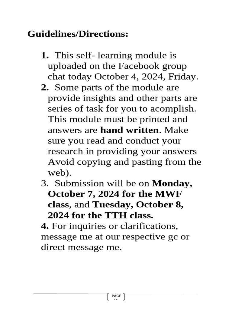 Module in GEE 3 This Weeks Tasks | PDF | Speech | Word