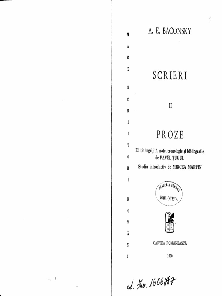 Baconsky, Scrieri. II | PDF