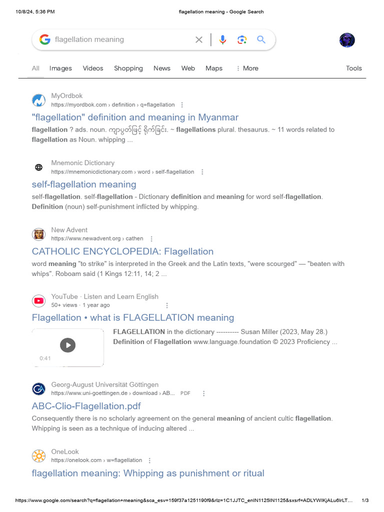 "Flagellation" Definition and Meaning in Myanmar | PDF