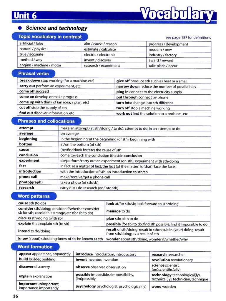 Destination_B2_science vocabulary | PDF