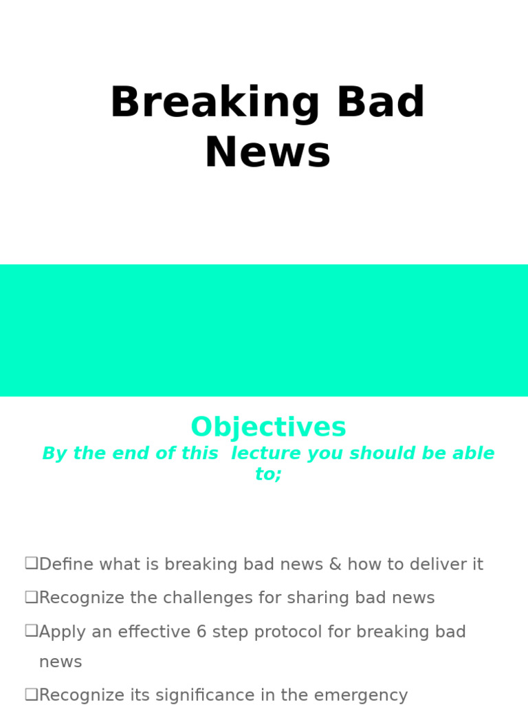 Breaking Bad News | PDF