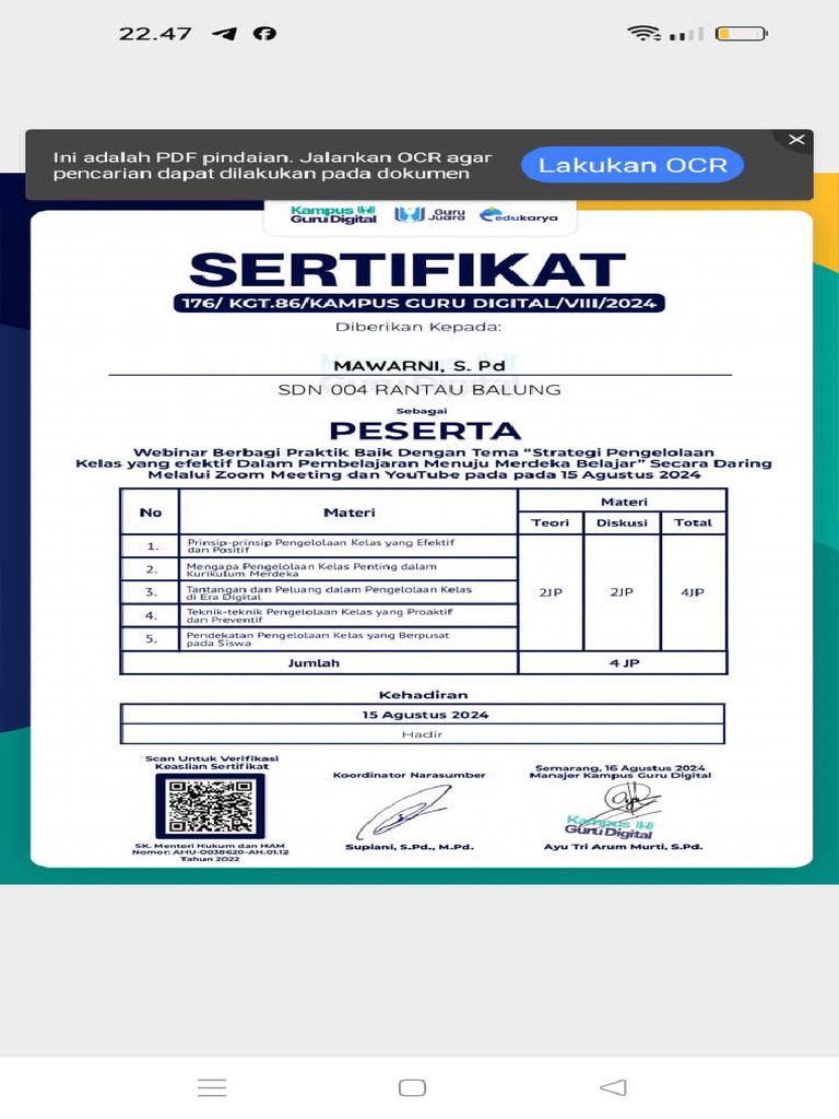 sertifikat mawarni | PDF