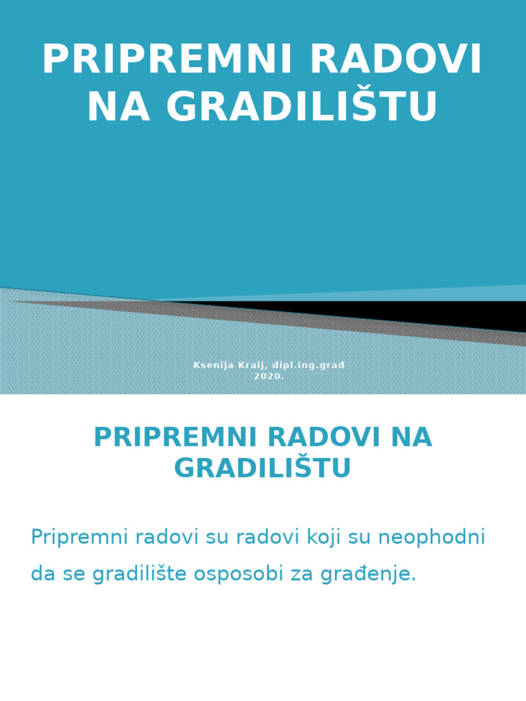 4 Pripremni Radovi Na Gradilištu | PDF