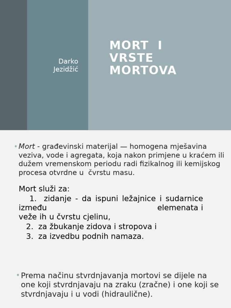 Mort i Vrste Mortova | PDF