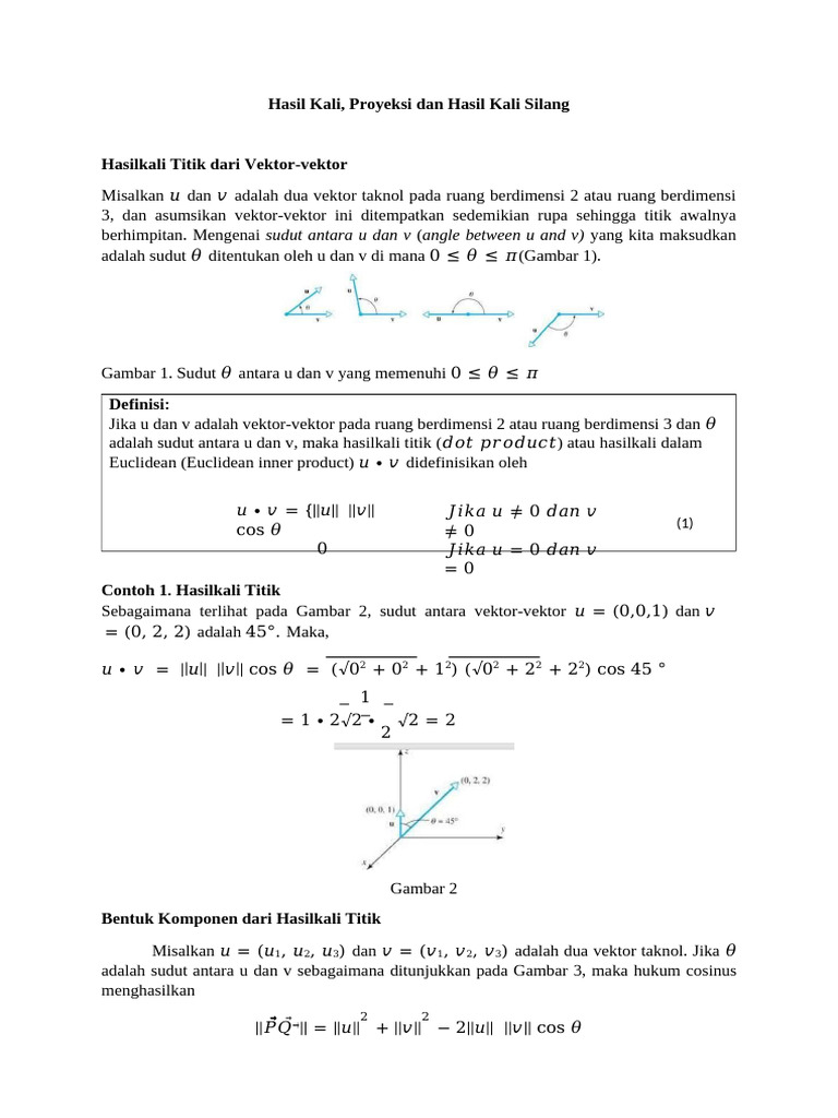 Hasil Kali Titik Dan Hasil Kali Silang | PDF
