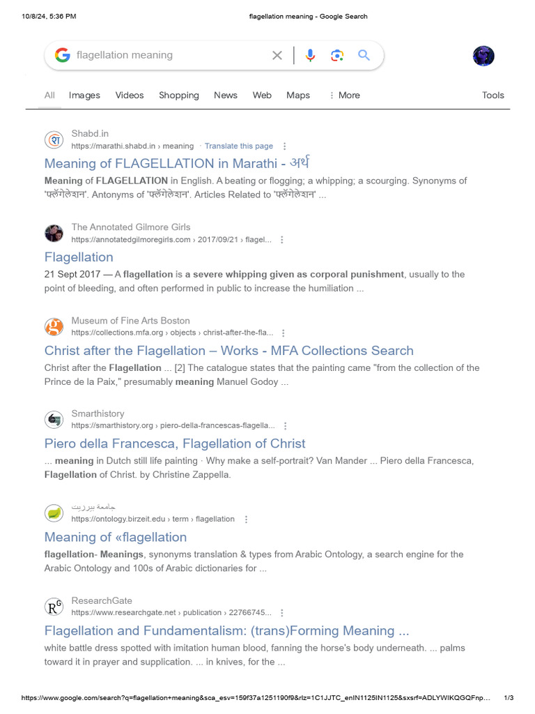 Meaning of FLAGELLATION in Marathi | PDF