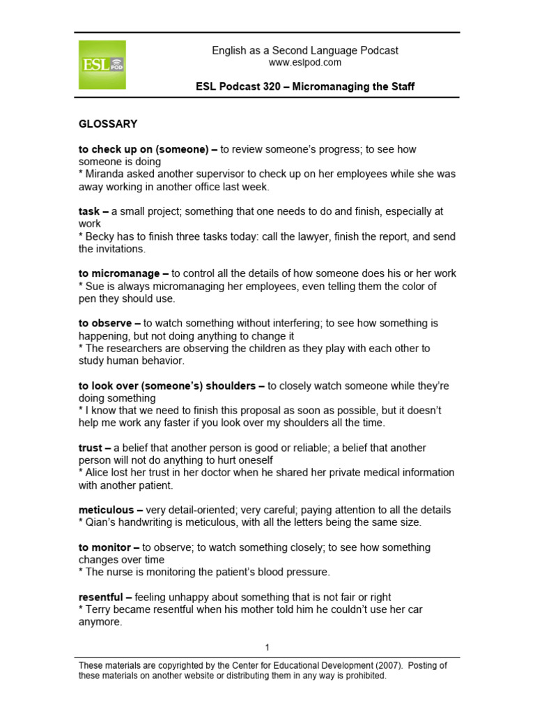 ESLPod 320 Guide | PDF