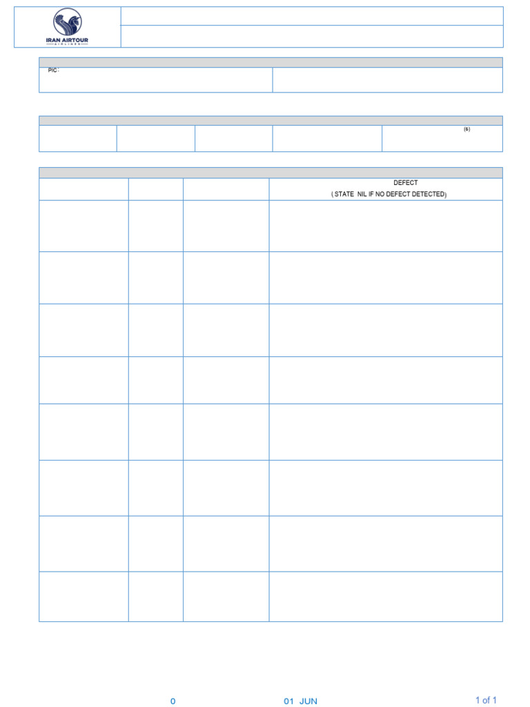 Cabin Preflight Inspection Report Form | PDF