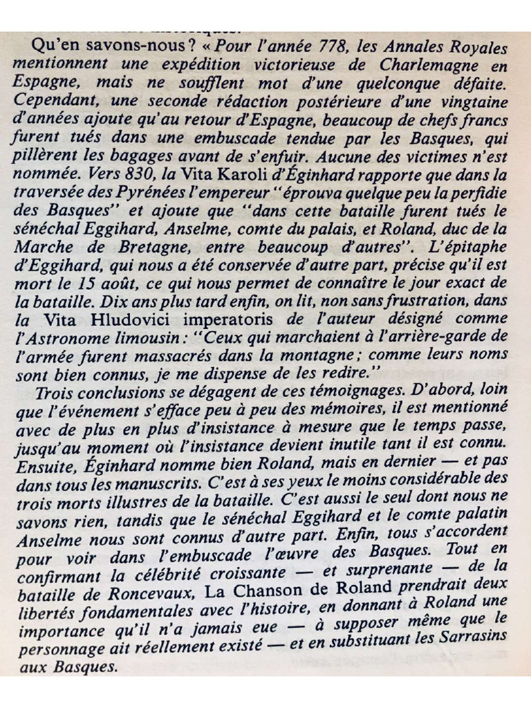 La Chanson de Roland-De L'histoire À La Légende | PDF