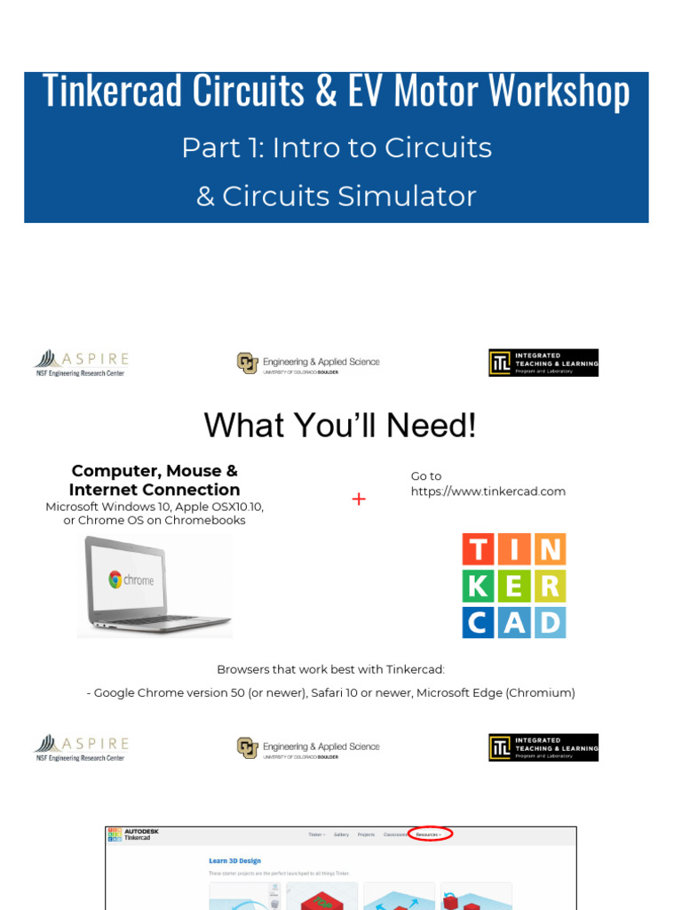 Cub 2827 Tinkercad Circuits Workshop Presentation | PDF | Series And ...