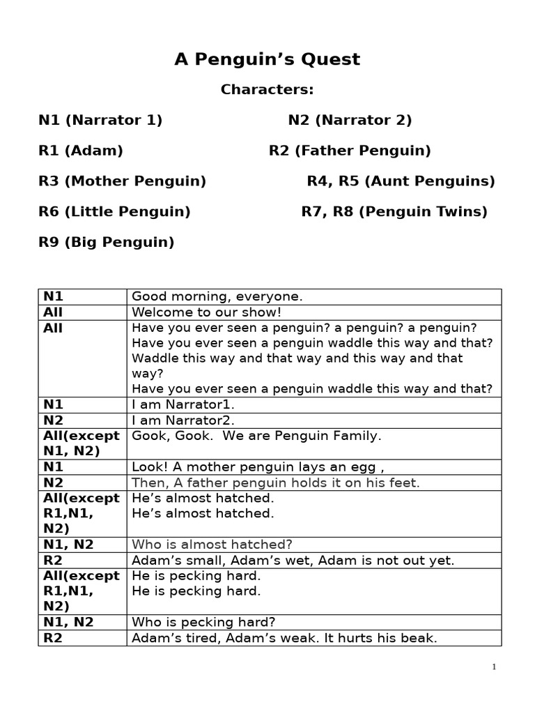 A Penguin's Quest script印 | PDF