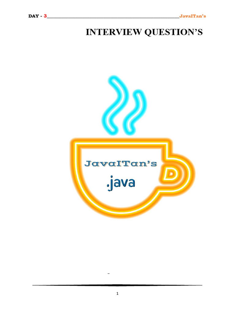 Core Java Interview Question'S - Day - 3 | PDF