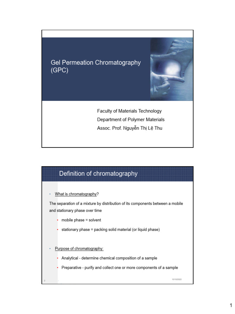 Properties of Polymers-GPC Method (Supporting - Ch1) | PDF