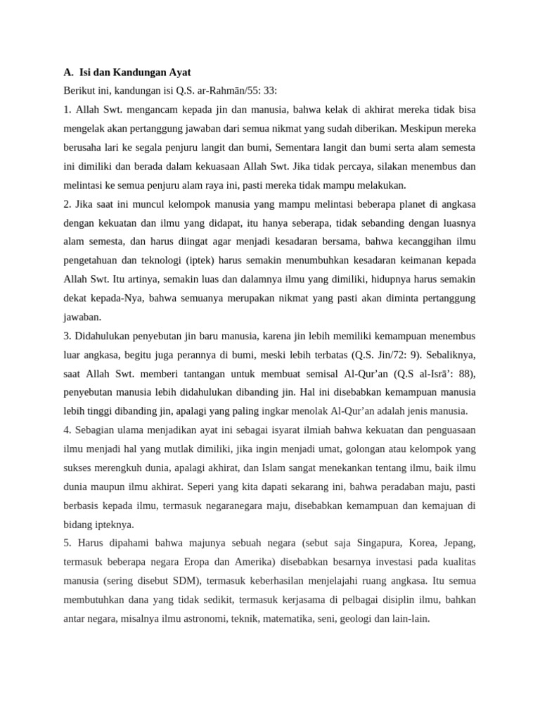 Isi dan Kandungan Ayat | PDF