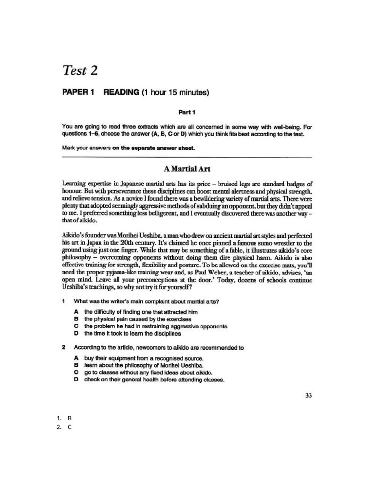 Cae 2 Full Reading Test 2 Pdf