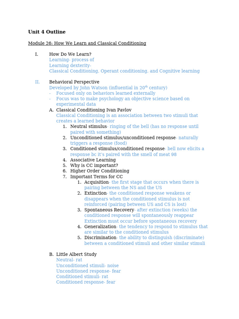 AP Psychology Unit 4 Outline Module 26 | PDF