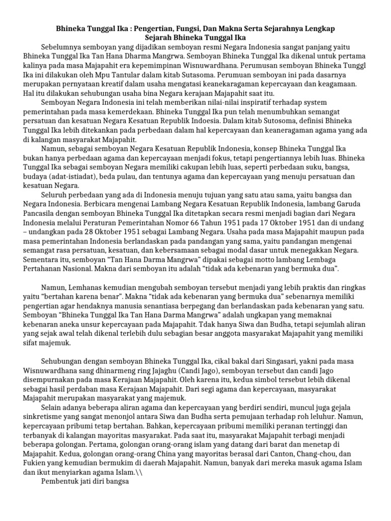 Bhineka Tunggal Ika | PDF