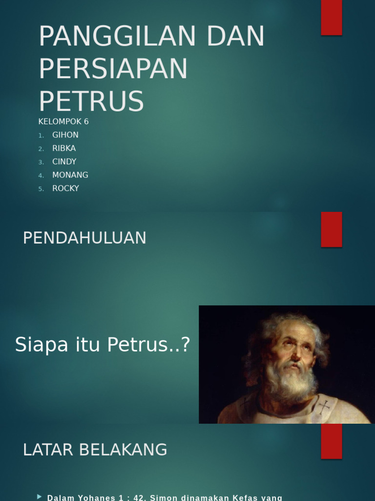 PANGGILAN DAN PERSIAPAN PETRUS (Selesai) | PDF