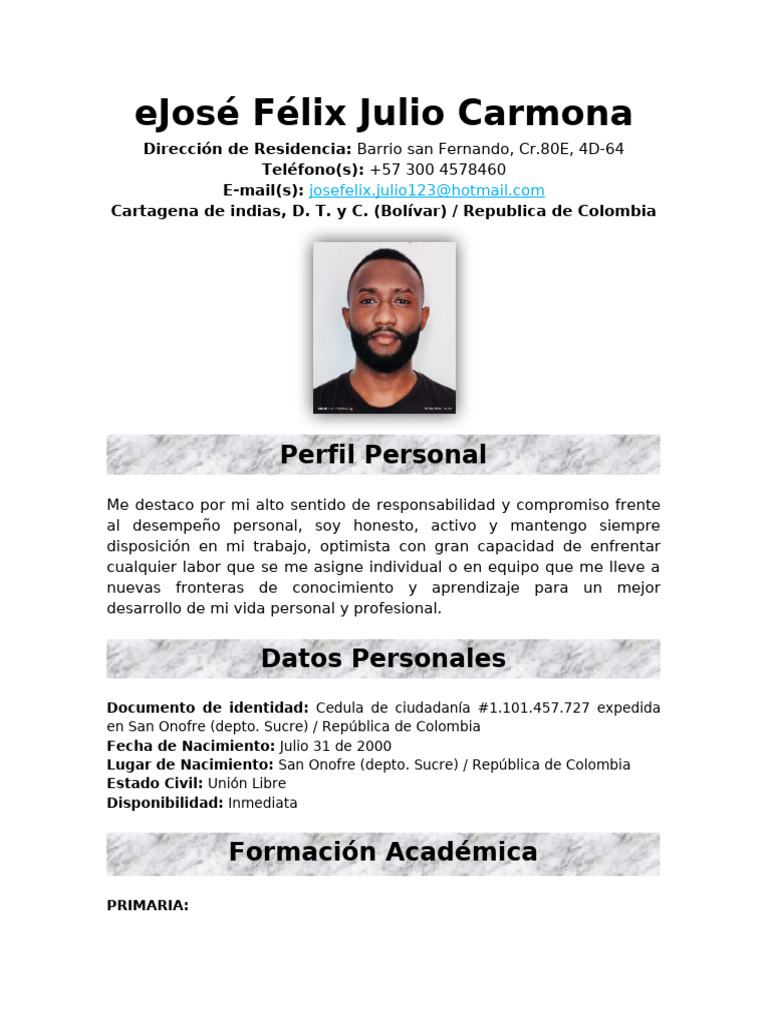 HV-José Félix Julio Carmona-2024 | PDF