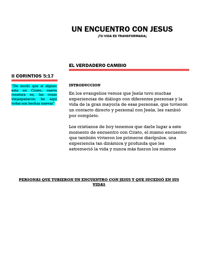Un Encuentro Con Jesus | PDF