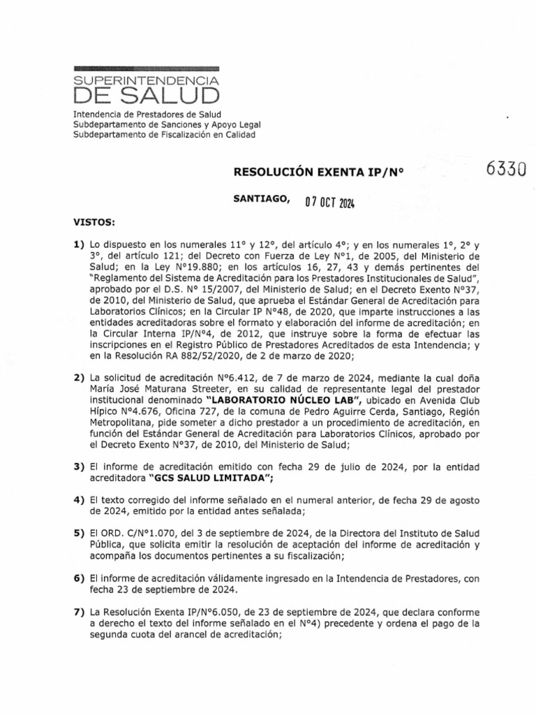 Re Ip N 6330 Acred - Lan Nucleo Lab - 0001 | PDF