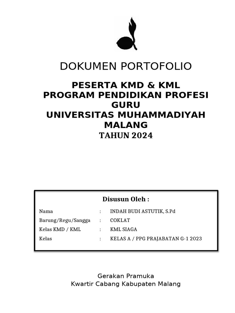 Format Portofolio Peserta KMD KML UMM | PDF
