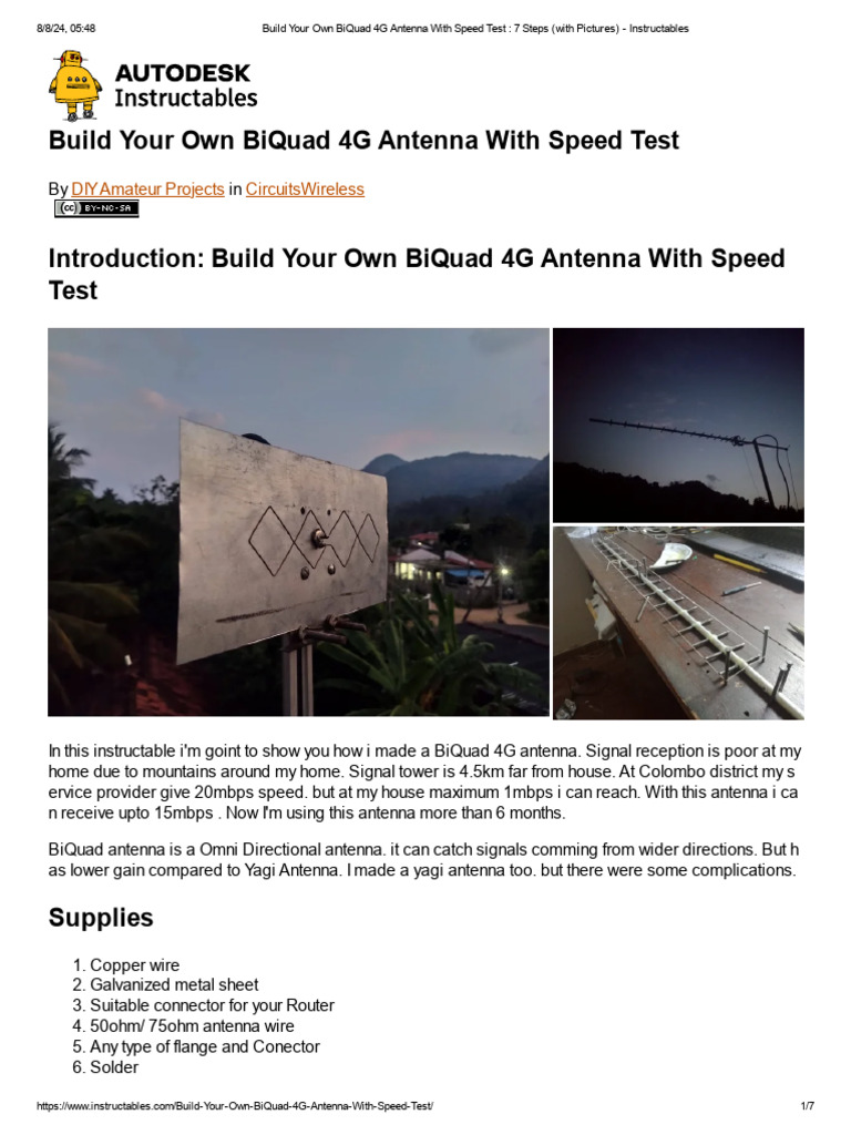 Build Your Own BiQuad 4G Antenna With Speed Test _ 7 Steps (With ...