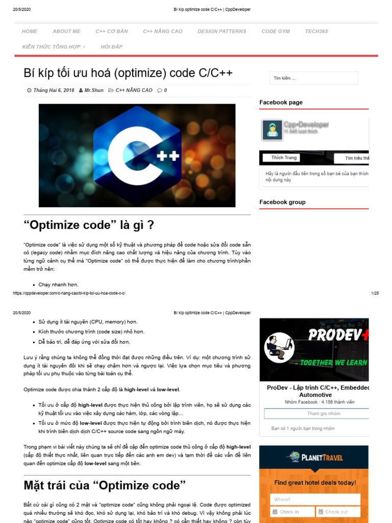 Bí Kíp Optimize Code C C Cppdeveloper Pdf
