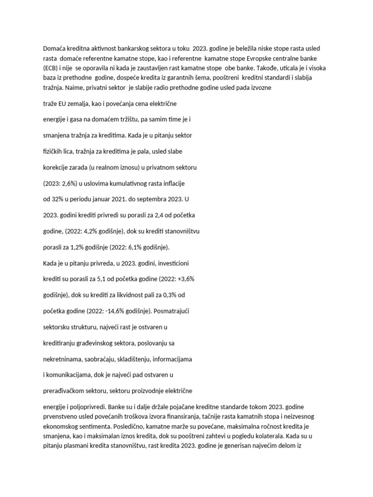 Analiza Bankarskog Trzista - Raiffeisen | PDF