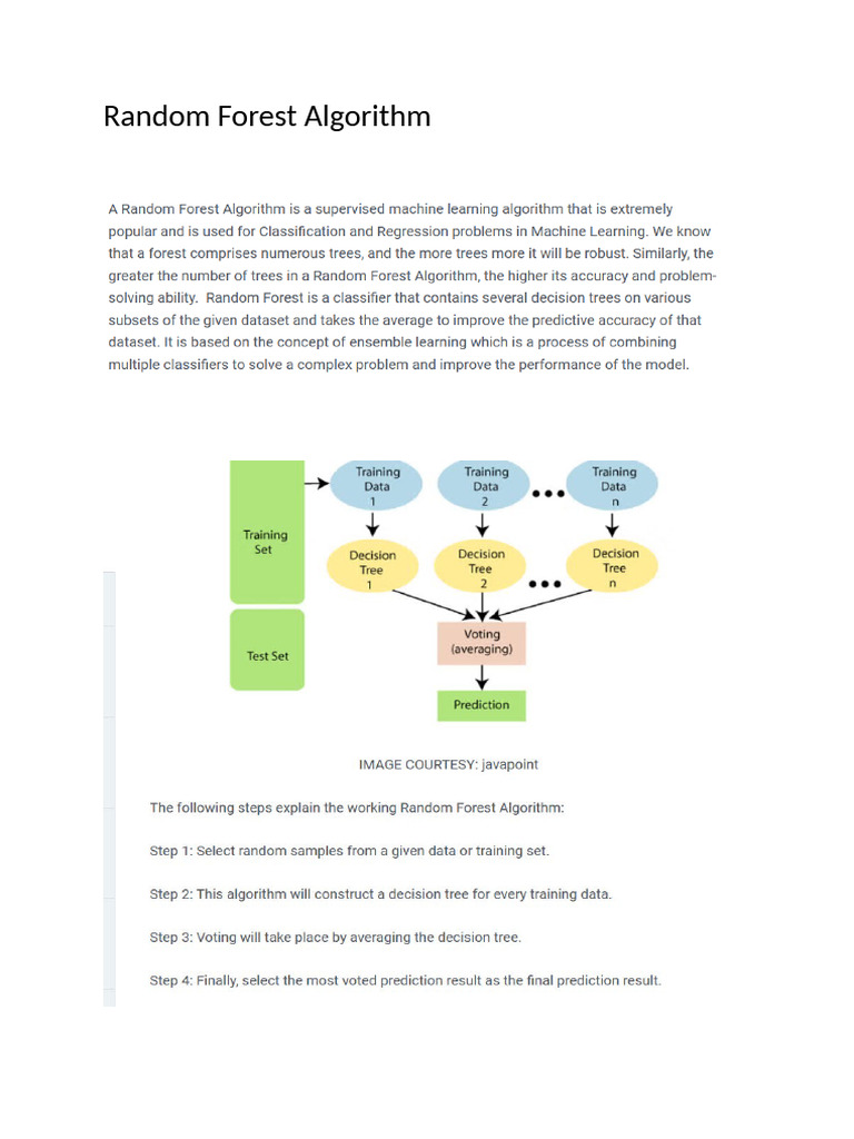 Random Forest Algorithm | PDF