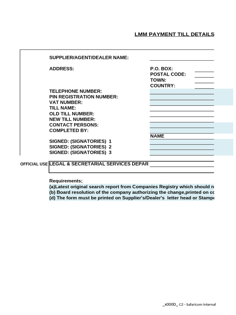 Change of LMM Payment Details PDF | PDF